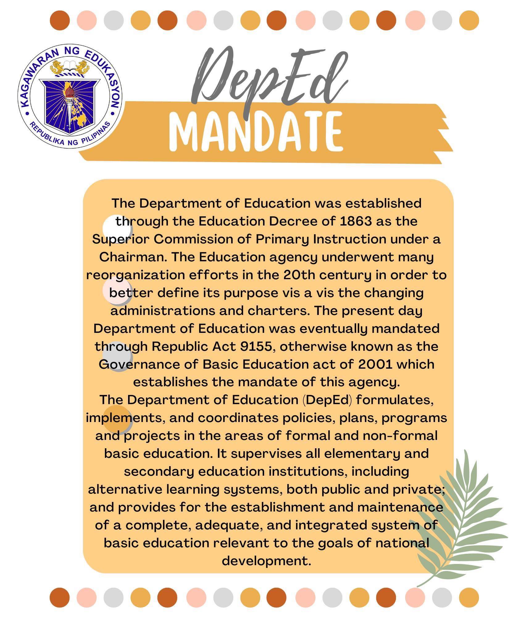 DepEd Mandate | San Rafael Village Elementary School